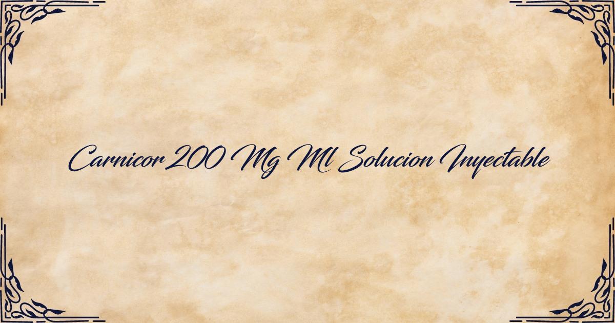 Carnicor 200 Mg Ml Solucion Inyectable: Información Completa sobre ...